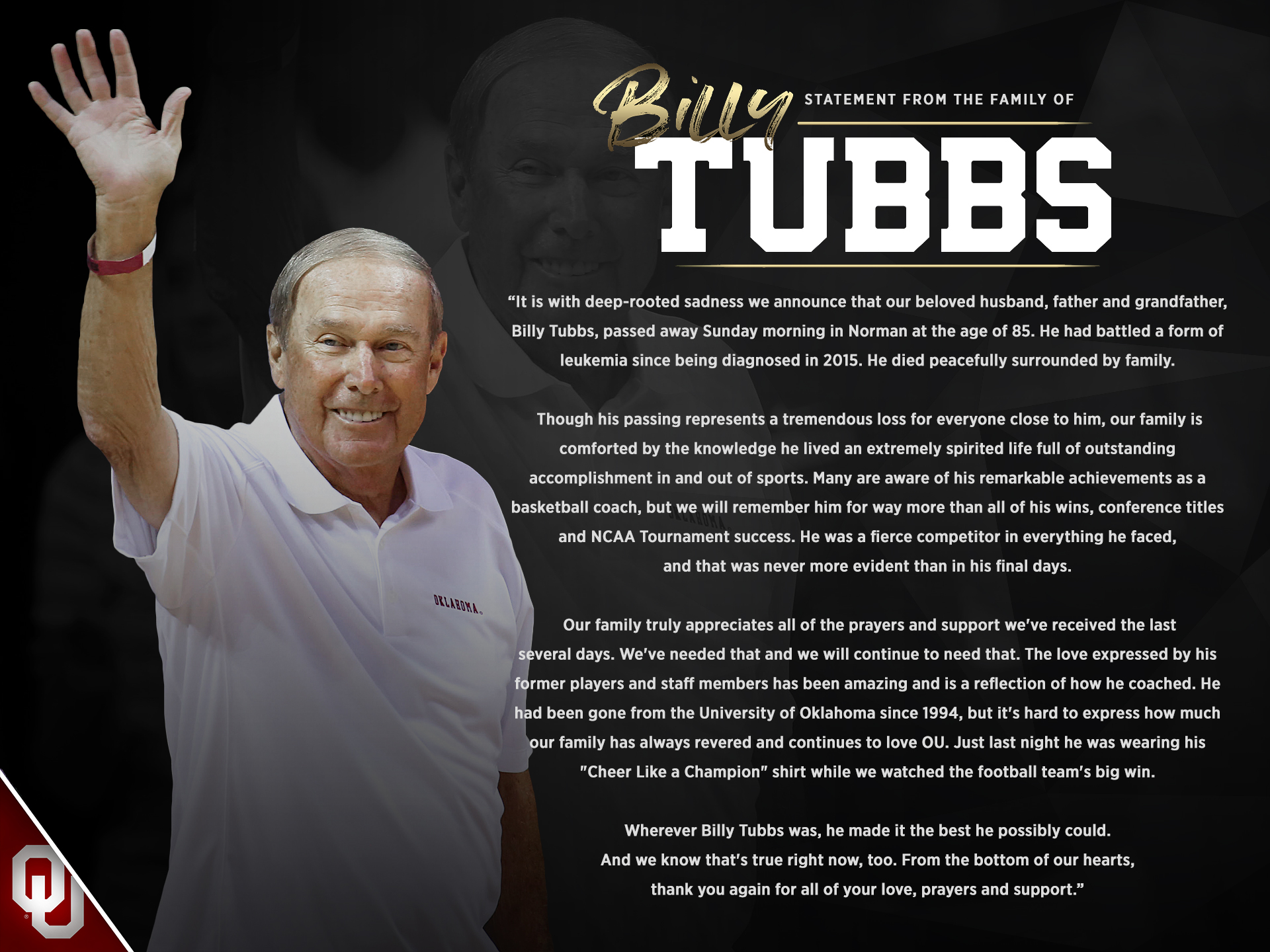 Billy Tubbs passes away - HoopDirt