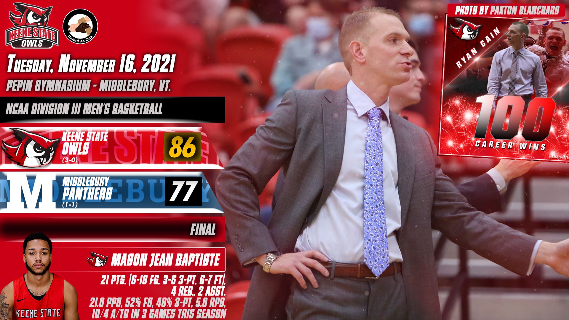 Owls Give Cain 100th Career Win - HoopDirt