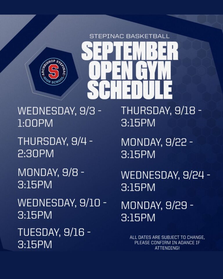 9/10 UPDATE: 2025 Fall Open Gym Schedule - HoopDirt